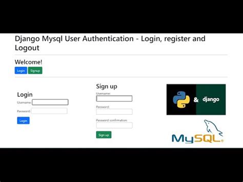 Django Mysql User Authentication Login Register And Logout YouTube