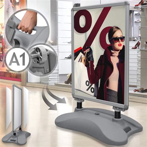 Jago Supporto Per Poster Formato A Con Ruote Telaio In Alluminio