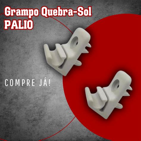 Par De Grampos Presilha Suporte Para Quebra Sol Linha Fiat Palio Siena
