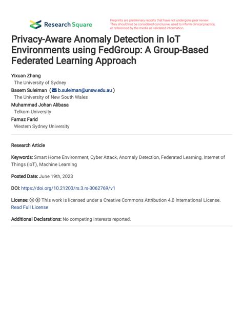 pdf privacy aware anomaly detection in iot environments using fedgroup a group based