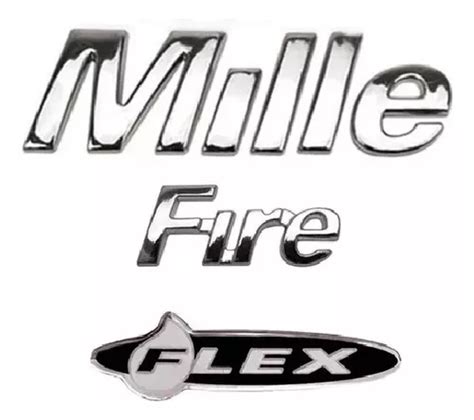 Kit Emblemas Fiat Uno Mille Fire Flex Modelo Original Parcelamento