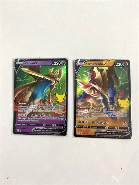 Pokémon Cards Zacian V Zamazenta V Celebration Hobbies Toys