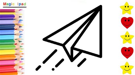 Como dibujar un AVION DE PAPEL dibujos para niños How to draw a
