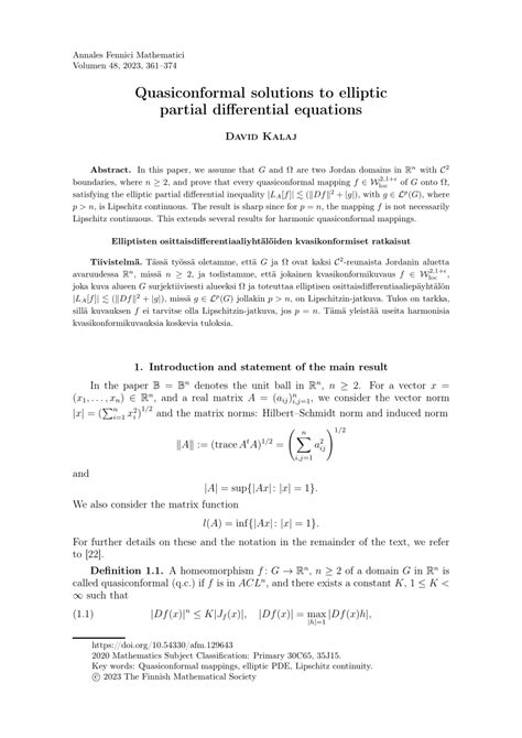 pdf quasiconformal solutions to elliptic partial differential equations