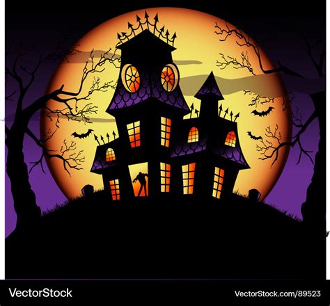 Halloween Haunted House Royalty Free Vector Image