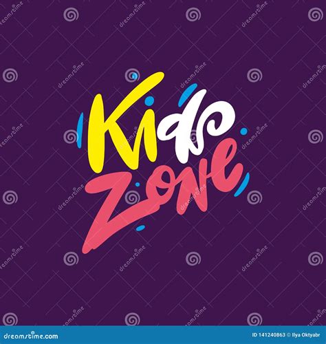 Muestra De La Zona De Los Niños Letras Dibujadas Mano Del Vector