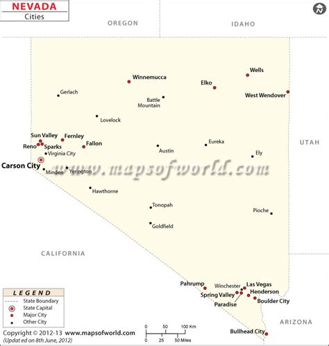 Map Of Nevada Cities And Towns Verjaardag Vrouw
