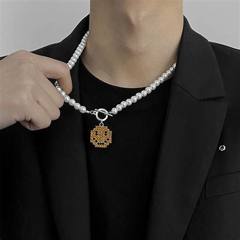 Nueva Tendencia Vintage Lujo Asimétrico Perla Cadena De Metal Para Las