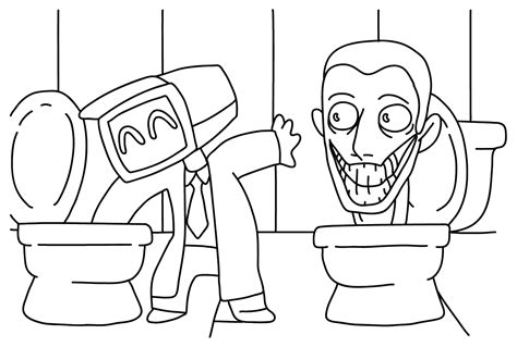 Cameraman Met Skibidi Toilet Om In Te Kleuren Gratis Kleurplaten Om Te