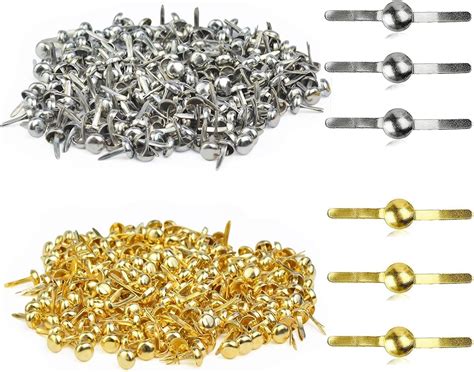 JieGuanG Mini Brads 200 Stück Musterklammern Metall 8mm