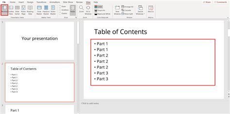 How To Easily Create A Table Of Contents In Powerpoint Ionos Uk