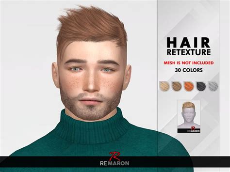 The Sims Resource Tz0224 Hair Retextured By Remaron Sims 4 Hairs Sims 4 Sims Sims 4 Men