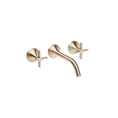 Vaia Brushed Champagne Kt Gold Washbasin Faucets Wall Mounted
