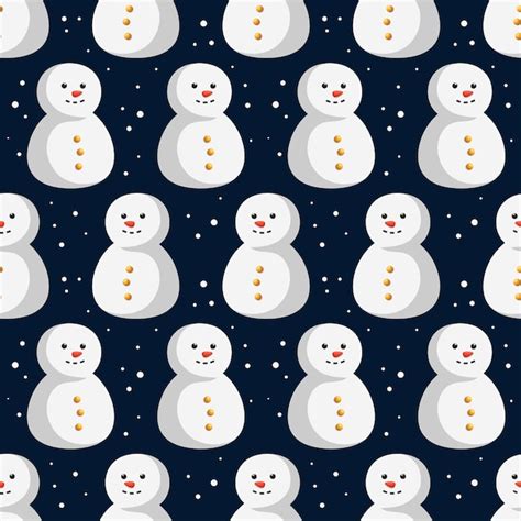 Padrão de inverno dos desenhos animados bonecos de neve e neve em