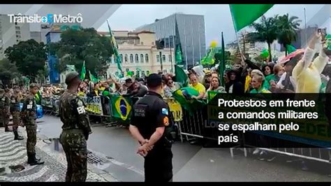 Protestos em frente a comandos militares se espalham pelo país YouTube