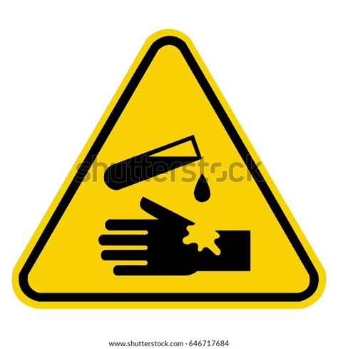 Corrosive Warning Sign Chemical Hazard Sign Stock Vector Royalty Free