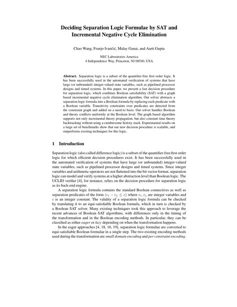 pdf deciding separation logic formulae by sat and incremental negative cycle elimination