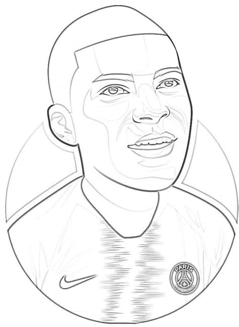 Coloriage Kylian Mbappé à imprimer