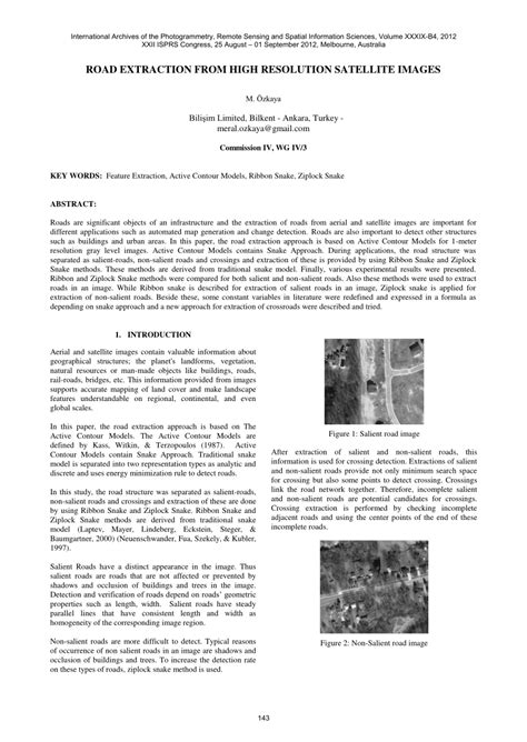 pdf road extraction from high resolution satellite images