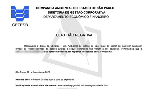 Certidão Negativa de Débitos Ambientais Estaduais