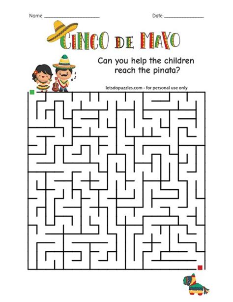 Cinco De Mayo Maze Printable