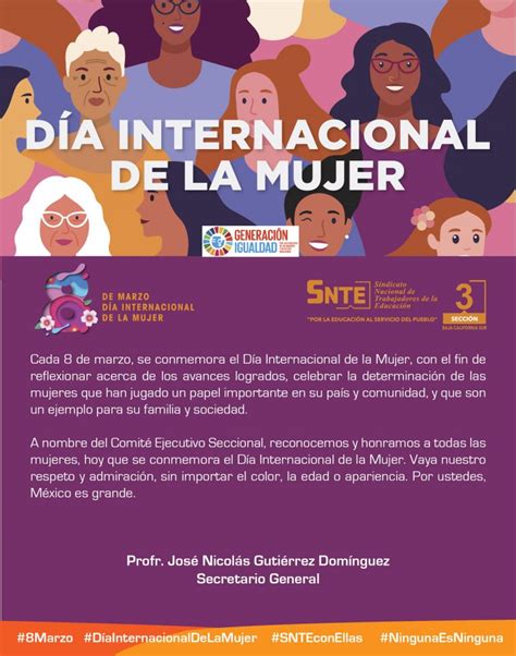 Día Internacional de la Mujer Sección 3 SNTE