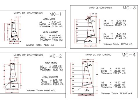 Muros De Contencion De Mamposteria En AutoCAD CAD 1 16 MB Bibliocad