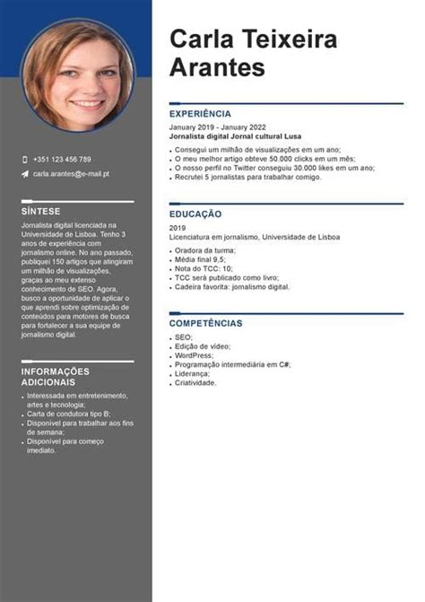 Topo 73 Foto Curriculo Modelo Europeu Br Thptnganamst Edu Vn