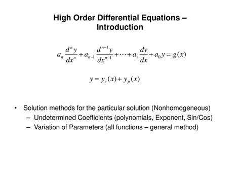 class notes 8 high order linear differential equation non homogeneous ppt download
