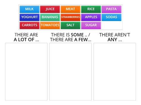 Classify Food Quantifiers Categorize