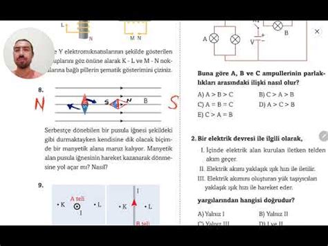 Tyt Fizik 10 Sınıf Elektrik ve Manyetizma Ünite Sonu Soru ve Çözümleri