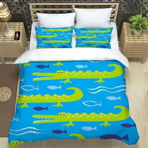 Housse De Couette Crocodile Enfant Coton Microfibre 240x260cm