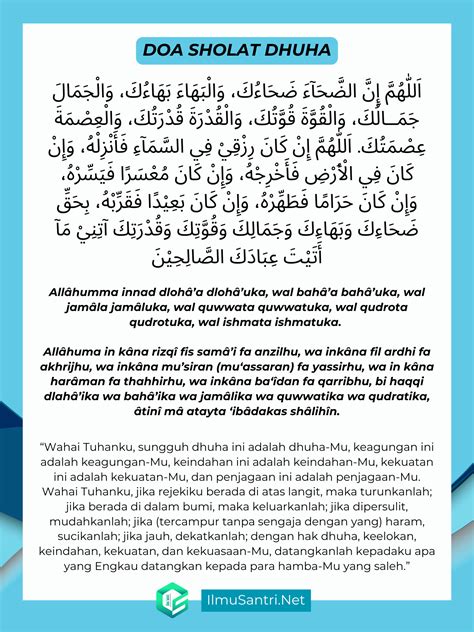 Niat Dan Doa Sholat Dhuha Arab Latin Dan Artinya Disertai Panduan Cara