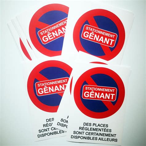 Autocollants dissuasifs Avertissement stationnement gênant