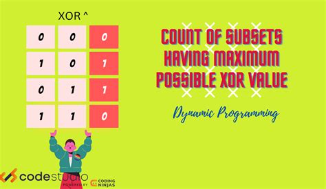 Count Of Subsets Having Maximum Possible Xor Value Naukri Code