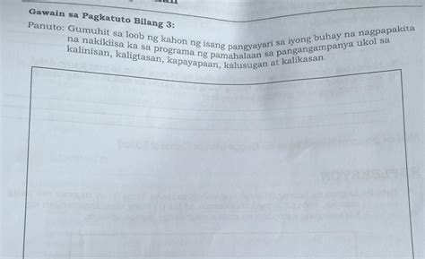 Pakikipagpalihansa Iyong Buhay Na NagpapakitaGawain Sa Pagkatuto Bilang