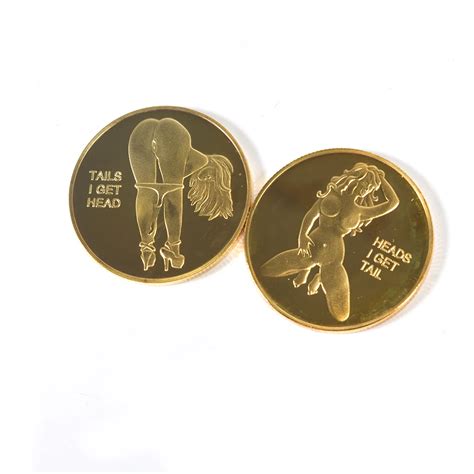 Sexy Woman Gold Plated Coin Get Tails Head Adult Challenge Lucky Girl Commemorative Metal Coins