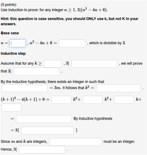 solved 5 points use induction to prove for any integer n