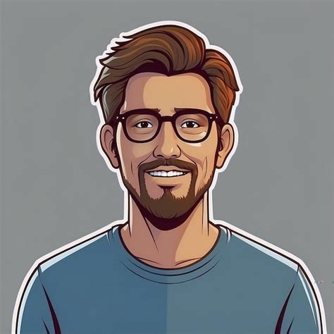 Casual Man With Glasses Avatar Icon For Social Media Premium Ai