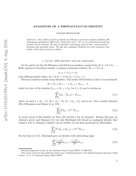 pdf analogues of a fibonacci lucas identity