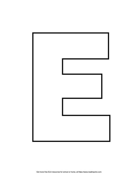 Straight Block Capital Letter E Image Readingvine