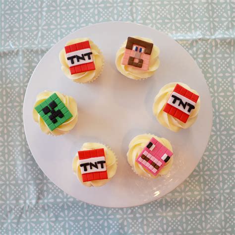 Minecraft Themed Handmade Edible Cupcake Toppers Etsy