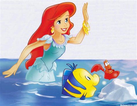 Hd Beautiful Disney Princess Ariel Flounder And Sebastian Disney Princess Ariel And Flounder