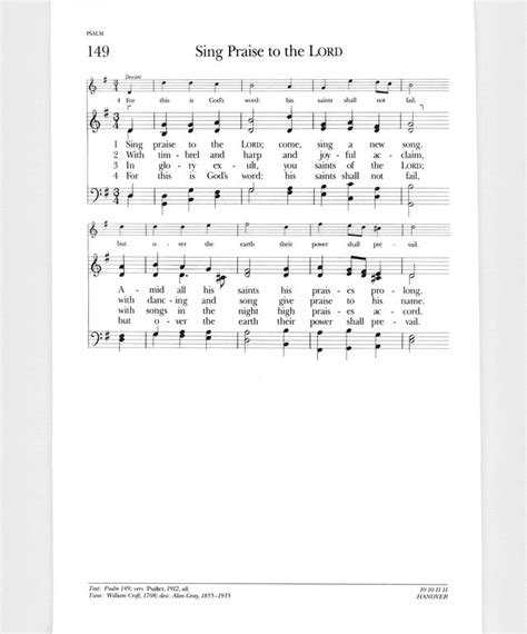 Psalter Hymnal Gray 149 Sing Praise To The LORD Come Sing A New