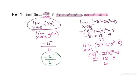 determining the limit of the quotient of two functions calculus