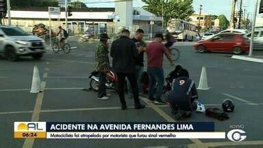 Bom Dia Alagoas Motorista Fura Sinal Vermelho E Atropela Motociclista