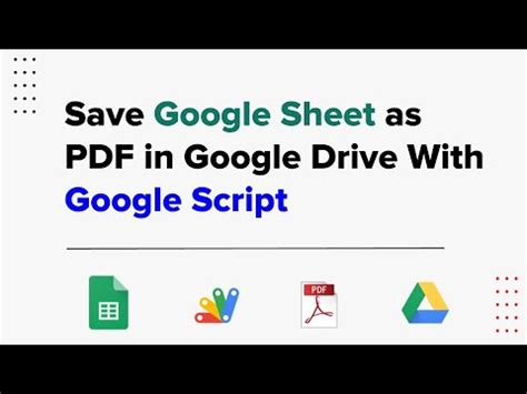 Save Google Sheet As Pdf In Google Drive With Google Script Youtube