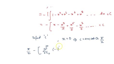 solved ple example 7 find power series representation for f x arccot x solution we observe
