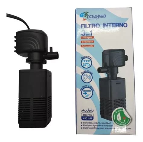 Filtro Interno Oceanmax Oc f60 600l h Para Aquários 110v