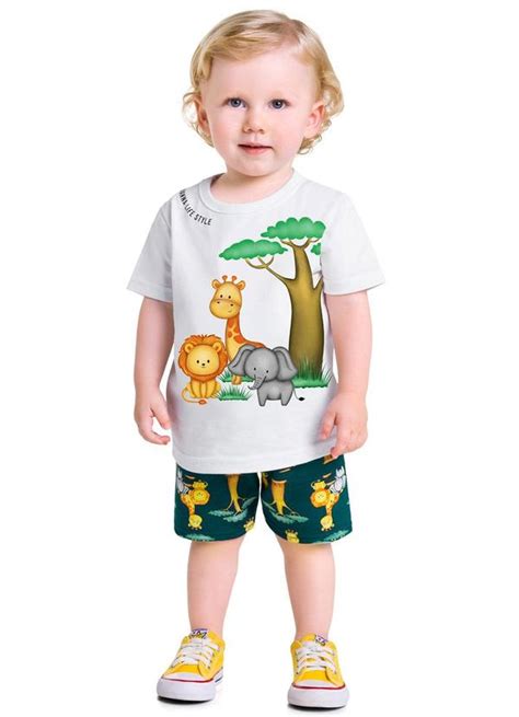 Conjunto Infantil Masculino Branco Kyly